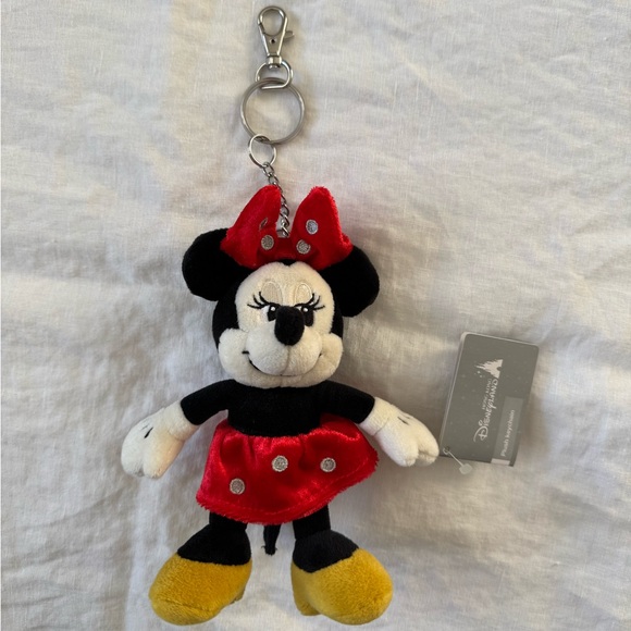 Disney | Accessories | Hong Kong Disneyland Minnie Mouse Plush Keychain Bag Charm Nwt | Poshmark